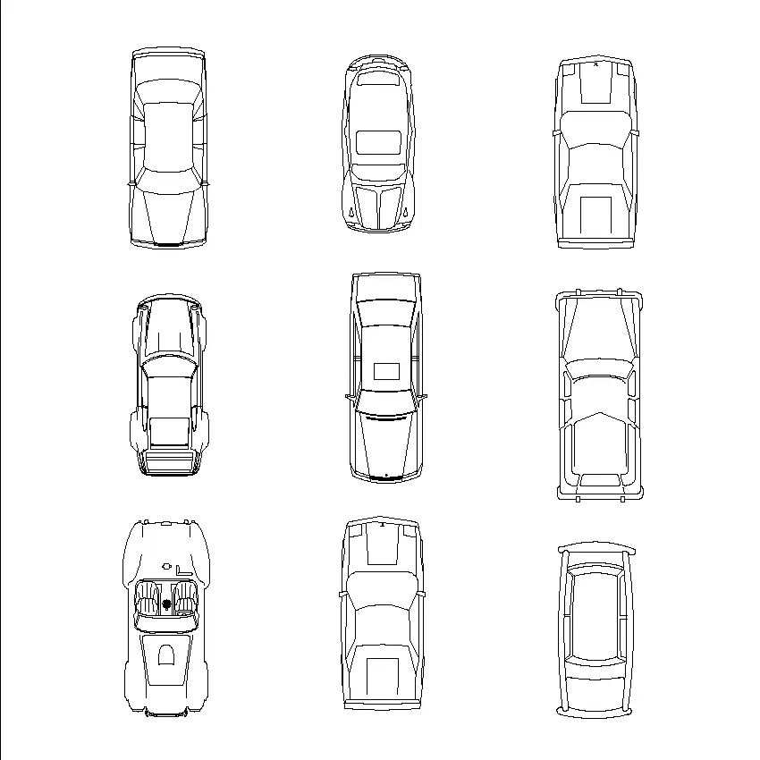Free Top View car CAD Blocks for Design | opencadlibrary