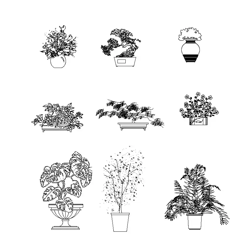 Free Landscape Decorative Plant Vase CAD files | opencadlibrary