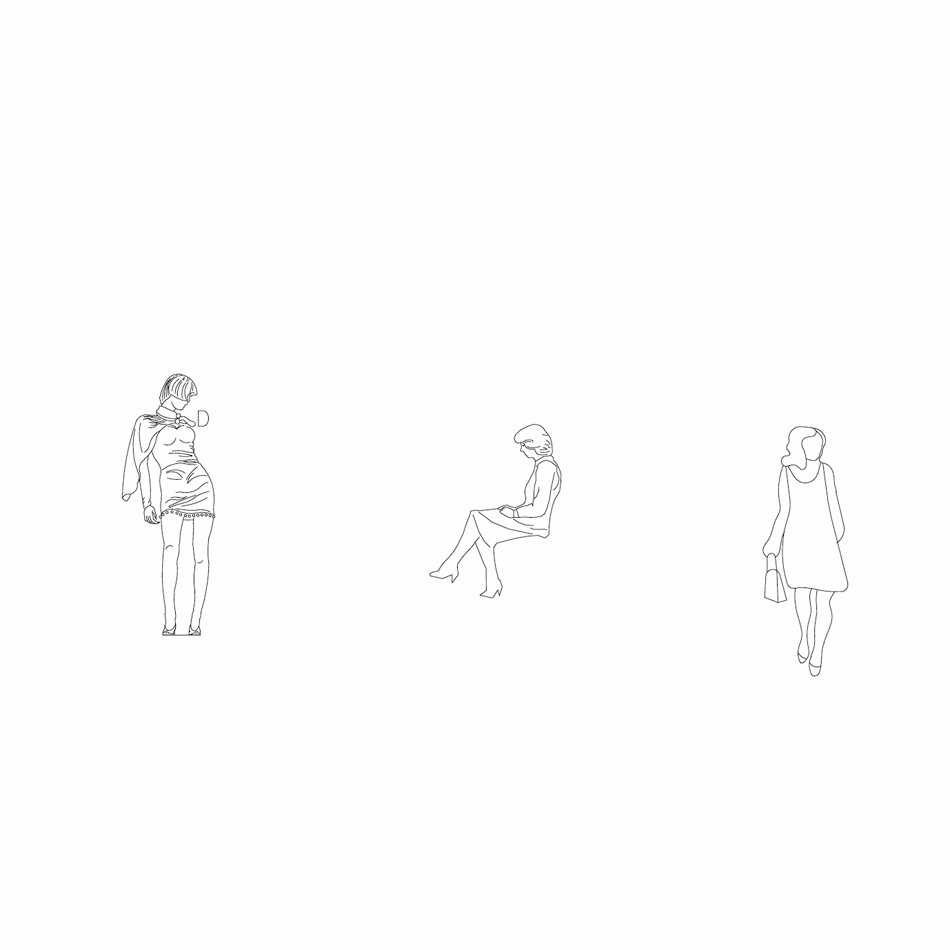 Free Female Mannequin CAD Blocks with Dresses | opencadlibrary