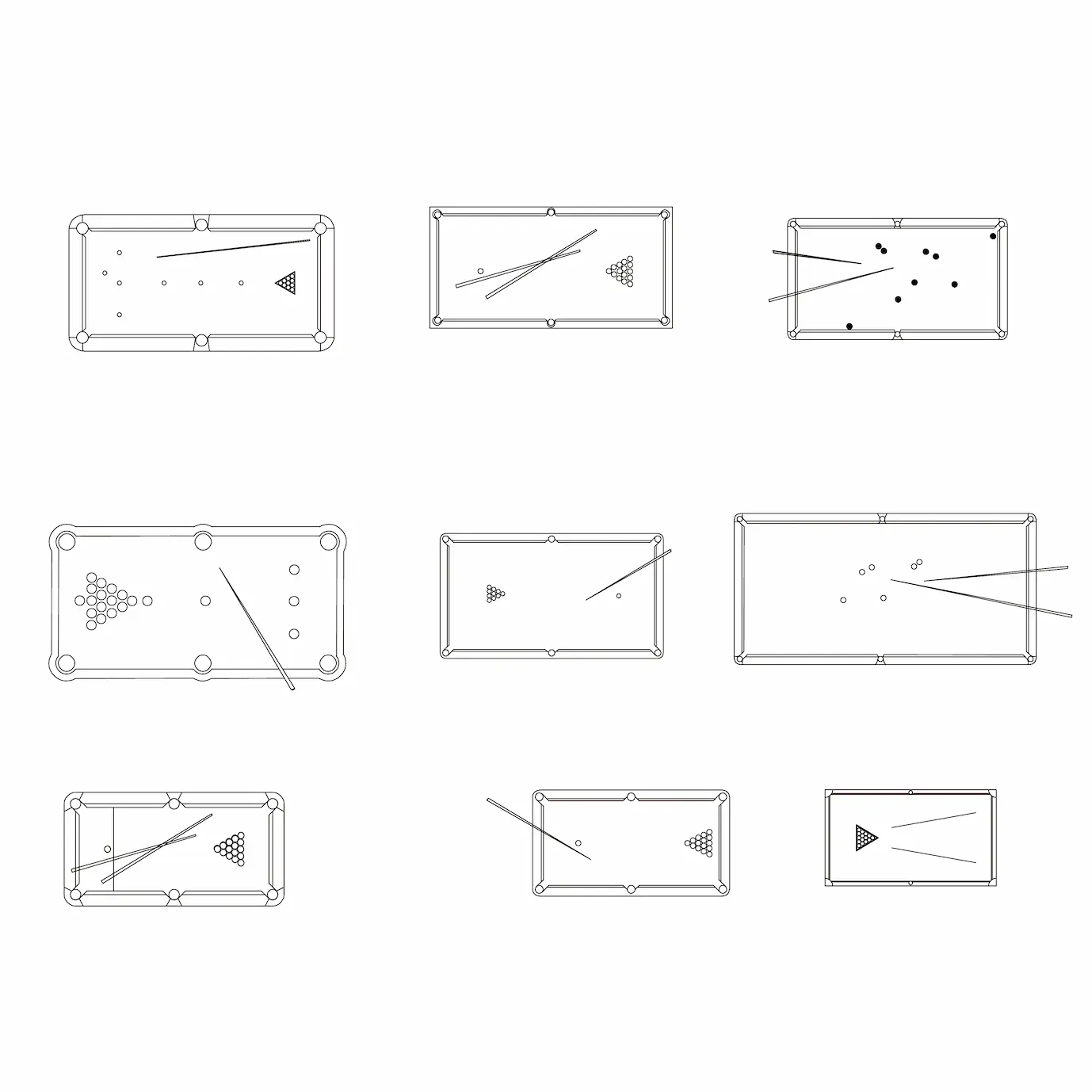 Free Snooker Table Layouts CAD Blocks | opencadlibrary