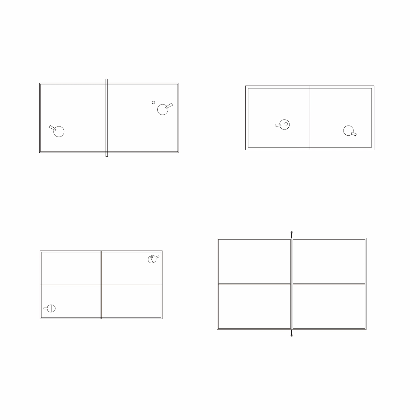Free Ping Pong Table 2D CAD Blocks | opencadlibrary
